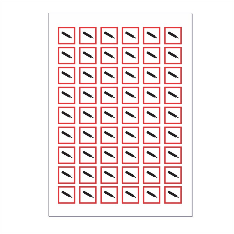 Pictogrammes CLP, GHS04 Gaz comprimé Nombre d'étiquettes par feuille ...